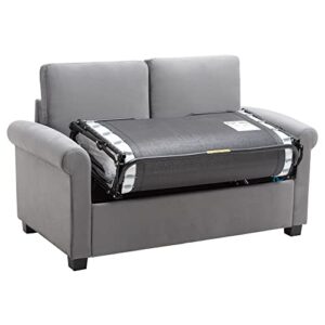 Voohek Sofa Bed, Pull, Upholstered Couch Sleeper, Armchair, for Living Room, Small Spaces, Apartment, Gray