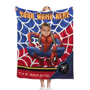 bavirwx superhero custom blanket customized throw blankets with pictures personalized flannel blanket with photo for baby 60x80 inch