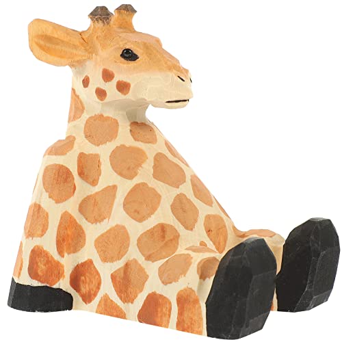 Beavorty Cellphone Holder Stand Giraffe Shaped Wooden Smartphone Desk Holder for All Mobile Phones Animal Phone Stand Desk Ornament