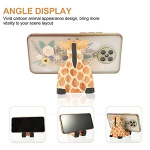 Beavorty Cellphone Holder Stand Giraffe Shaped Wooden Smartphone Desk Holder for All Mobile Phones Animal Phone Stand Desk Ornament