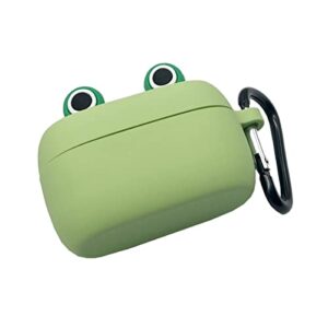 cartoon kawaii case for jabra elite active 75t/elite 75t earbuds;seadream portable cute 3d frog eye animal cartoon scratch shock resistant protective cover with carabiner (frog eye)