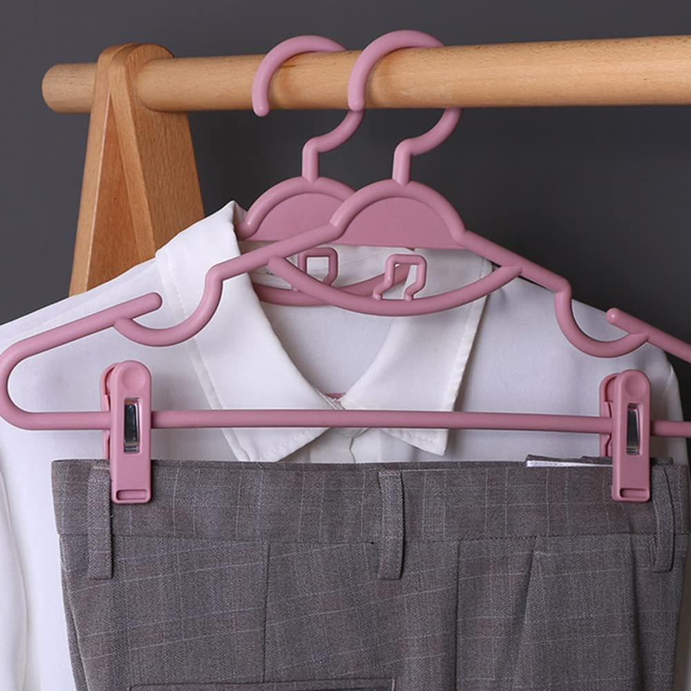 10pcs Heavy Duty Slim Plastic Hangers Clothes Hangers with Clips for Home Closet