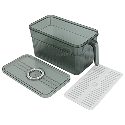 Tnfeeon Refrigerator Organizers Bins, Date Recording Fridge Organizers with Draining Board for Home for Vegetables