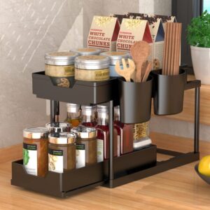 pulling type seasoning shelf desktop storage rack (white)