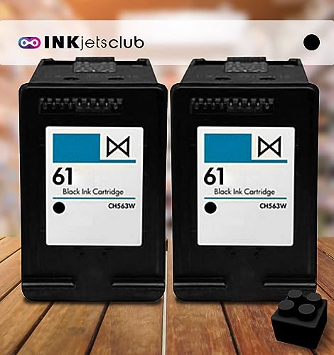 INKjetsclub Compatible Replacement for 61XL Ink Cartridge. Works with Envy 4500 5530 5534 Deskjet 1000 1055 1010 1510 1512 2540 3050 Officejet 2620 4630 Printer. 2 Black