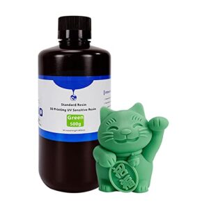 Photopolymer Resin, 500g LCD DLP High Toughness 3D Printer Resin UV Curing for Model(Green)