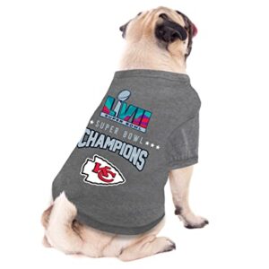 NFL 2023 Super Bowl LVII Championship Kansas City Chiefs Pet Tee Shirt, Durable Sporty Pet Tee, X-SMALL. *LIMITED EDITION NFL Champ Dog T-shirt. Licensed NFL FOOTBALL Winning Shirt for DOGS & CATS