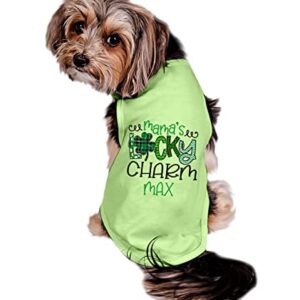 Mama's Lucky Charm Dog Shirt, Cute St. Patrick's Day Dog Shirt, Lucky Charm Shirt for Dogs,St. Patrick's Shirt for Dogs, Clothes for Pets (XS 3-6 lbs, Green Shirt)