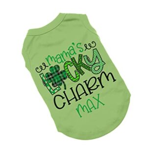 Mama's Lucky Charm Dog Shirt, Cute St. Patrick's Day Dog Shirt, Lucky Charm Shirt for Dogs,St. Patrick's Shirt for Dogs, Clothes for Pets (XS 3-6 lbs, Green Shirt)