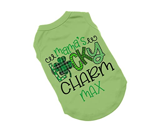 Mama's Lucky Charm Dog Shirt, Cute St. Patrick's Day Dog Shirt, Lucky Charm Shirt for Dogs,St. Patrick's Shirt for Dogs, Clothes for Pets (XS 3-6 lbs, Green Shirt)