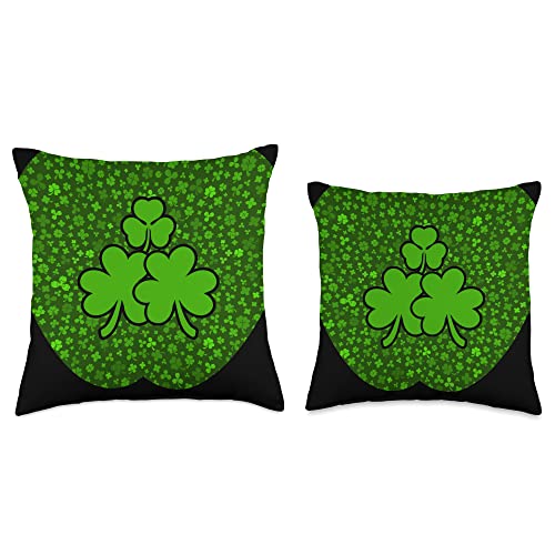 St. Patricks Day Shamrock Clover Lips Paddys Day Patricks Shamrock Clover Lips St. Patty Paddys Day Throw Pillow, 18x18, Multicolor