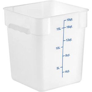 truecraftware 18 qt. translucent polypropylene square food storage container - space saving food storage container meal prep containers reusable for kitchen organization dishwasher safe