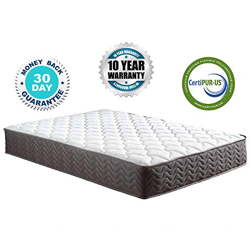 Swiss Ortho Sleep 12" Inch Memory Foam and Innerspring Hybrid Mattress for Cool Sleep & Pressure Relieving Bliss, Medium-Firm Plush Mattress/CertiPUR-US Certified/Bed-in-a-Box, Queen,White