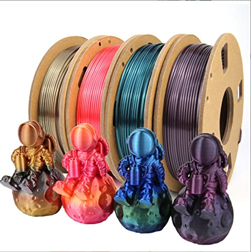 3D Printing Consumables PLA Silk Texture, Two-Color Gradient Effect, Wire Diameter 1.75mm, Accuracy +/-0.03mm, 1kg Spool,Gold to Gronze