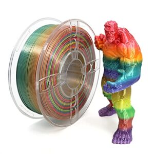 3d printer filament pla multi-color rainbow gradient color 1.75mm +/-0.03mm 1kg spool good toughness easy to print sealed packaging,b