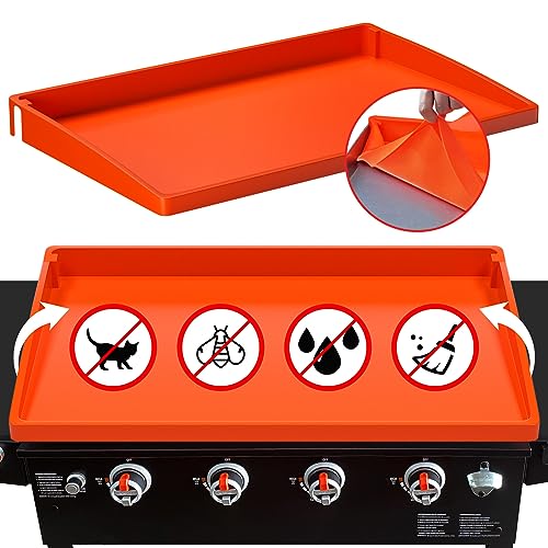 likjhbn 28 inch Griddle Cover for Blackstone, Full Wrap-Around Silicone Grill Mat Blackstone Accessories Top Protective Cooking Surface Protector Outdoor-Orange GJD-28-C