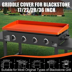 likjhbn 28 inch Griddle Cover for Blackstone, Full Wrap-Around Silicone Grill Mat Blackstone Accessories Top Protective Cooking Surface Protector Outdoor-Orange GJD-28-C