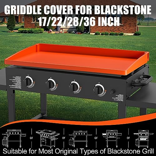 likjhbn 28 inch Griddle Cover for Blackstone, Full Wrap-Around Silicone Grill Mat Blackstone Accessories Top Protective Cooking Surface Protector Outdoor-Orange GJD-28-C