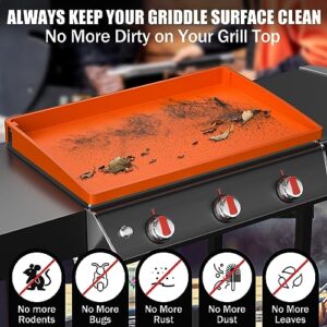 likjhbn 28 inch Griddle Cover for Blackstone, Full Wrap-Around Silicone Grill Mat Blackstone Accessories Top Protective Cooking Surface Protector Outdoor-Orange GJD-28-C