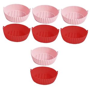 upkoch 8 pcs air fryer pan oven basket air fryer air fryer silicone basket air fryer liner silicone baking mat accessories for air fryer large basket rubber silica gel lift non stick