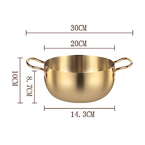 MagiDeal Korea Ramen Pot Ramyun Cooker with Handle Multipurpose Kitchen Cookware Korean Noodle Pot Instant Noodles Pot for Soup Stew Kitchen Hiking, 20cm