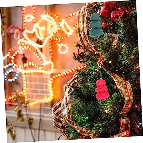 Amosfun 6pcs Pine Tree Pendant Christmas Tree Ornaments Home Accents Decor Christmas Decor Holiday Tree Ornament Felt Balls Christmas Tree Garland Christmas Needle Felting Ornament Nordic