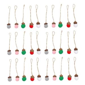 garneck 30pcs christmas acorn ball hand decor christmas decor christmas ornaments artificial acorn caps autumn craft dried nuts christmas wool felted ball felt colorful christmas tree gift