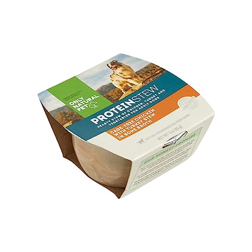 Only Natural Pet Protein Stew - Complete and Balanced Wet Dog Food - Made with Real Meat - Chicken and Turkey 3oz