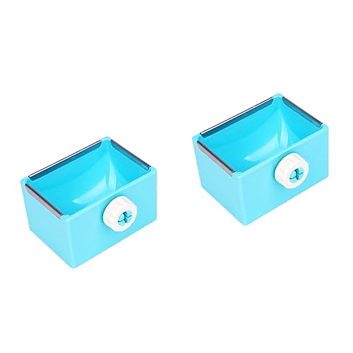 Mipcase Petg 2pcs Food Square Chinchillas for Pigs Pet Rabbits Supplies Feeding Bowl Squirrel Hanging Blue Cage Small Pet Food Bowl