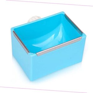 Mipcase Petg 2pcs Food Square Chinchillas for Pigs Pet Rabbits Supplies Feeding Bowl Squirrel Hanging Blue Cage Small Pet Food Bowl