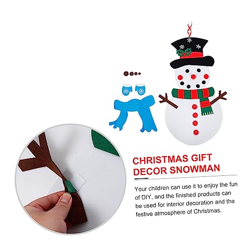 Alasum 1 Set Dress up Christmas Snowman Christmas Kids Suits Felt Snowman Game Christmas Detachable Ornaments Christmas Snowman Games Set DIY Xmas Snowman Accessories Felt