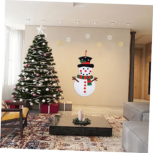 Alasum 1 Set Dress up Christmas Snowman Christmas Kids Suits Felt Snowman Game Christmas Detachable Ornaments Christmas Snowman Games Set DIY Xmas Snowman Accessories Felt