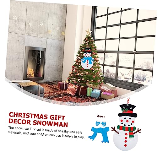 Alasum 1 Set Dress up Christmas Snowman Christmas Kids Suits Felt Snowman Game Christmas Detachable Ornaments Christmas Snowman Games Set DIY Xmas Snowman Accessories Felt