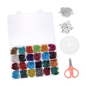 coheali 1 set hand beaded gasket kit bulk jewelry large hole glass beads loose beads bracelet bead kit beads for jewelry making glass bracelet making beads diy craft beads kit diy supplies