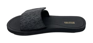 michael kors mk signature logo print wade slide (black, 11, us_footwear_size_system, adult, women, numeric, medium, numeric_11)