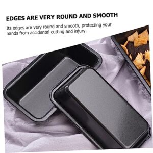 UPKOCH 4 Pcs bread toast box cake stencil rectangular Bread Toast rectangular bread pan broiler pan for oven toast baking tray metal toast baking toast baking tools carbon steel bakeware