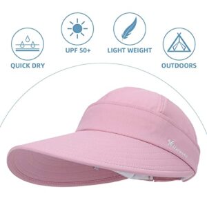 Century Star Womens Sun Hat Wide Brim UV Protection Summer Visor 2 in 1 Zip-Off Beach Hat for Women Golf Hats Outdoor Cap Black One Size