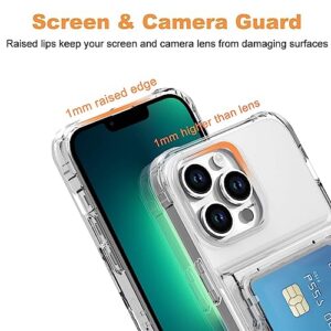 Marphe Wallet Case for iPhone 14 Pro Max with 3 Credit Card Holder Slot Shockproof Hybrid Heavy Duty Protection Clear Phone Cover Compatible with iPhone 14 Pro Max 6.7 Inch