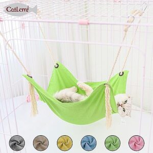 opsient Cat Hammock Bed for Cage - 19x19 inch Adjustable Hanging Cat Bed Reversible Cat hammocks for Indoor Cats, Sleeping and Resting Sleepy Pad for Kitten Ferret Puppy or Small Pet (Army Green)