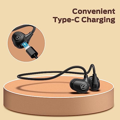 BUGANI Open Ear Headphones Conduction Bluetooth Earphones Wireless USB-C Fast Charging 8 Hours Playtime IPX5 Waterproof for Outdoor Sports Hiking Earbuds Kids Students Children Teenagers Girls Boys