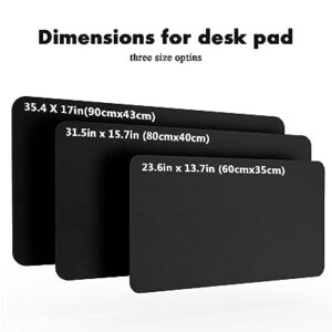 YSAGi Double-Sided Desk Pad, Leather Desk Mat, Eco Cork Desk Pad Protector, Large Mouse Pad for Desk, Waterproof Desk Blotter Pad, Desk Writing Pad for Office Work/Home(23.6"x13.7",Black+Cork)