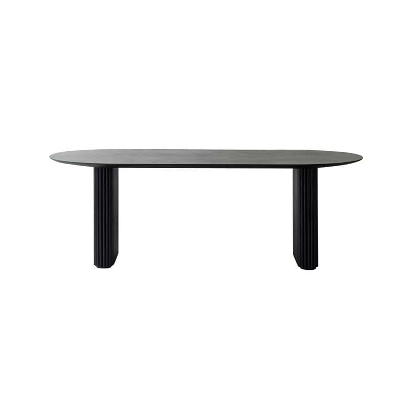 CraftThink Dining Table, Modern Oval Table with Wood Finish Black Wooden Dinner Table for Living Dining Room Home Family, Furniture 63" L x 27.5" W x 29.5" H Without Chairs