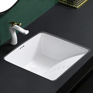 YUEGOO Ceramic Bathroom Laundry Sink Under Counter Bowl Laundry Tub with Faucet Rectangle Home/White/50 * 46.5 * 17Cm