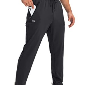 G Gradual Men's Sweatpants with Zipper Pockets Tapered Joggers for Men Athletic Pants for Workout, Jogging, Running (Black, 3X-Large)