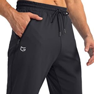 G Gradual Men's Sweatpants with Zipper Pockets Tapered Joggers for Men Athletic Pants for Workout, Jogging, Running (Black, 3X-Large)