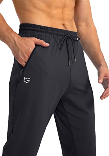 G Gradual Men's Sweatpants with Zipper Pockets Tapered Joggers for Men Athletic Pants for Workout, Jogging, Running (Black, 3X-Large)