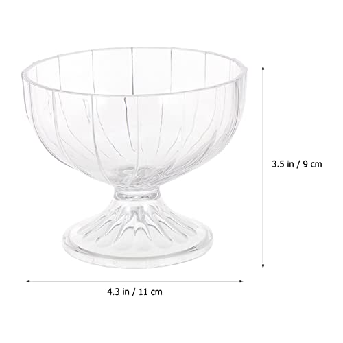 Beavorty 2pcs ice cream cup dessert cup container with lid footed trifle cups yogurt bowl Festival Cocktail Cup glass containers kids glasses Drinking Goblet child porridge cup plastic mini