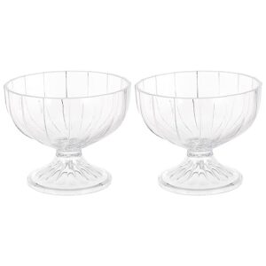 Beavorty 2pcs ice cream cup dessert cup container with lid footed trifle cups yogurt bowl Festival Cocktail Cup glass containers kids glasses Drinking Goblet child porridge cup plastic mini