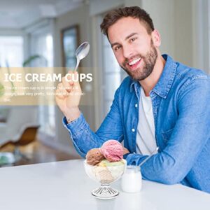 Beavorty 2pcs ice cream cup dessert cup container with lid footed trifle cups yogurt bowl Festival Cocktail Cup glass containers kids glasses Drinking Goblet child porridge cup plastic mini