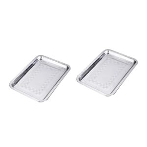 upkoch 2pcs nonstick bakeware baking pans bakeware pan fruit dish tray baking plate square appetizer serving tray procedure tray stainless steel platter appetizer platter dental tray cake